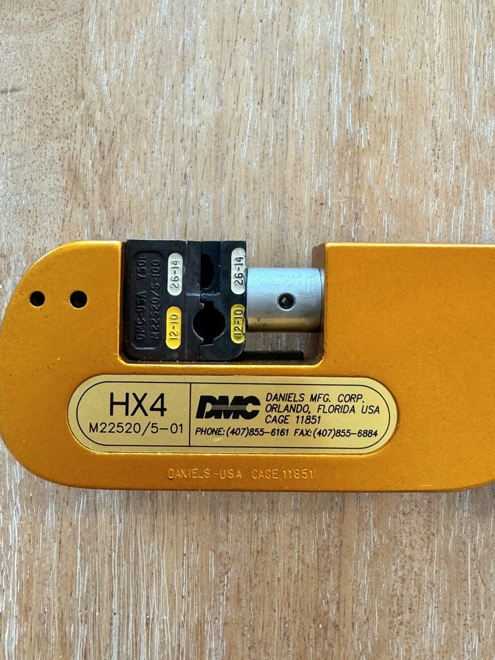 DMC Daniels MFG. HX4 M22520/5-01 Fiber Wire Crimping Tool Crimper w ...