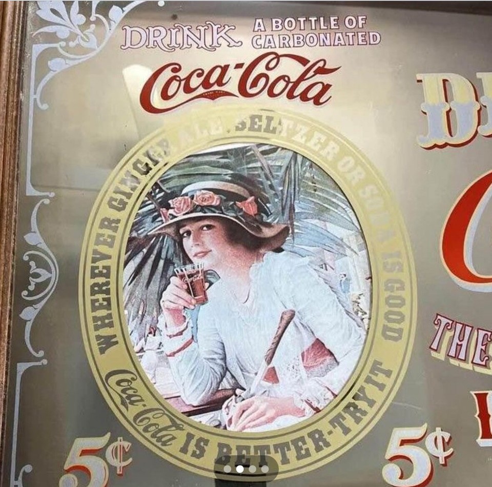 Rare Large Vintage Coca-Cola Mirror Sign 24" x 36" Bar Pub Display | eBay