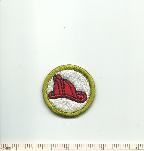 EF SCOUT BSA FIRE SAFETY MERIT BADGE TYPE H PLASTIC BACK HELMET ...