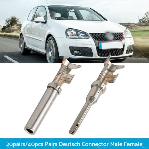 20 Pairs Deutsch F Stamped Terminal Contact Pin Male Female Connector ...