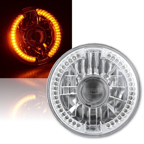 7" Amber LED Projector Halogen Motorcycle Halo Blinker Turn Signal ...