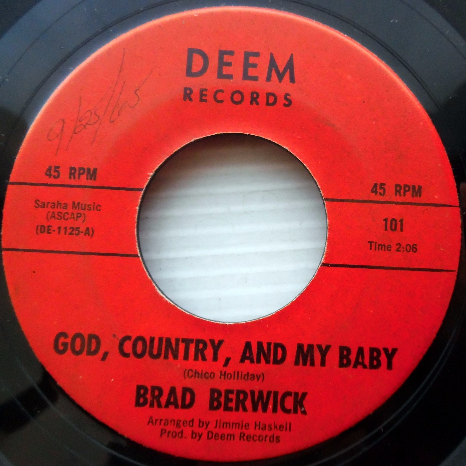 BRAD BERWICK Are you glad / God Country & my Baby 1965 TEEN Rocker DEEM ...