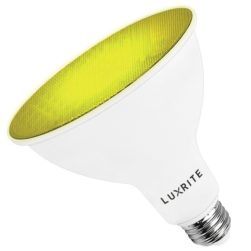 Luxrite LED PAR38 Flood Yellow Light Bulb 8W=45W Damp Rated UL E26 Base ...