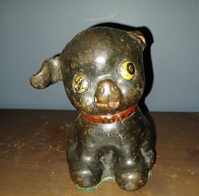 Vintage 1930's Cast Iron Hubley Reproduction "FIDO" Black Puppy Dog ...