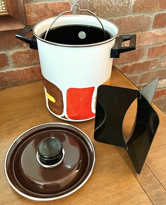 Moneta • Mid Century Modern Enamel Deep Pasta Pot 4-Piece Set Cookware ...