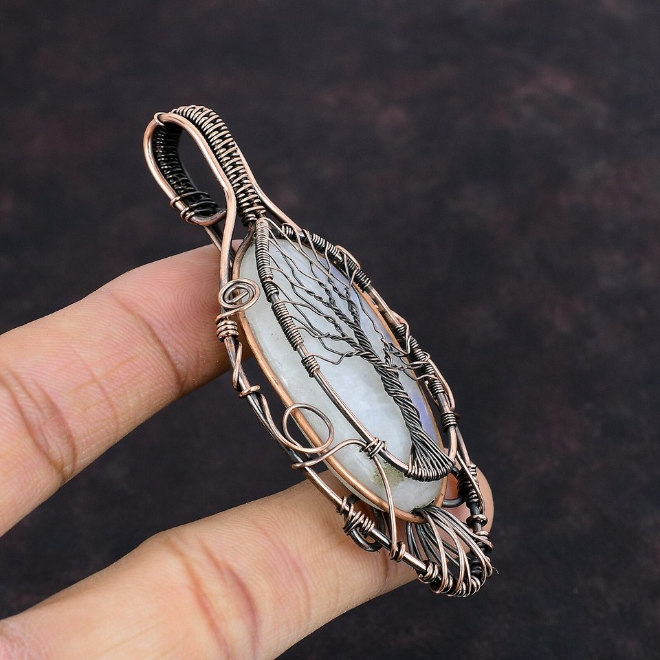 Rainbow Moonstone Copper Valentine Gift Wire Wrapped Tree Of Life ...