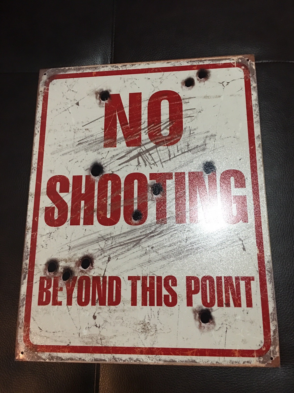 NO SHOOTING BEYOND THIS POINT Sign Hunting Man Cave Guns Garage Decor ...