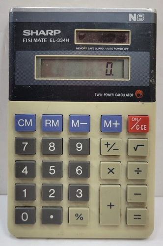 Vintage Sharp Elsi Mate EL-334H Battery Solar Cell Calculator w/ fold ...