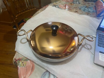 Wear Ever Hallite 9" Aluminum Twist Handle Skillet Pan 2109 Copper Lid ...
