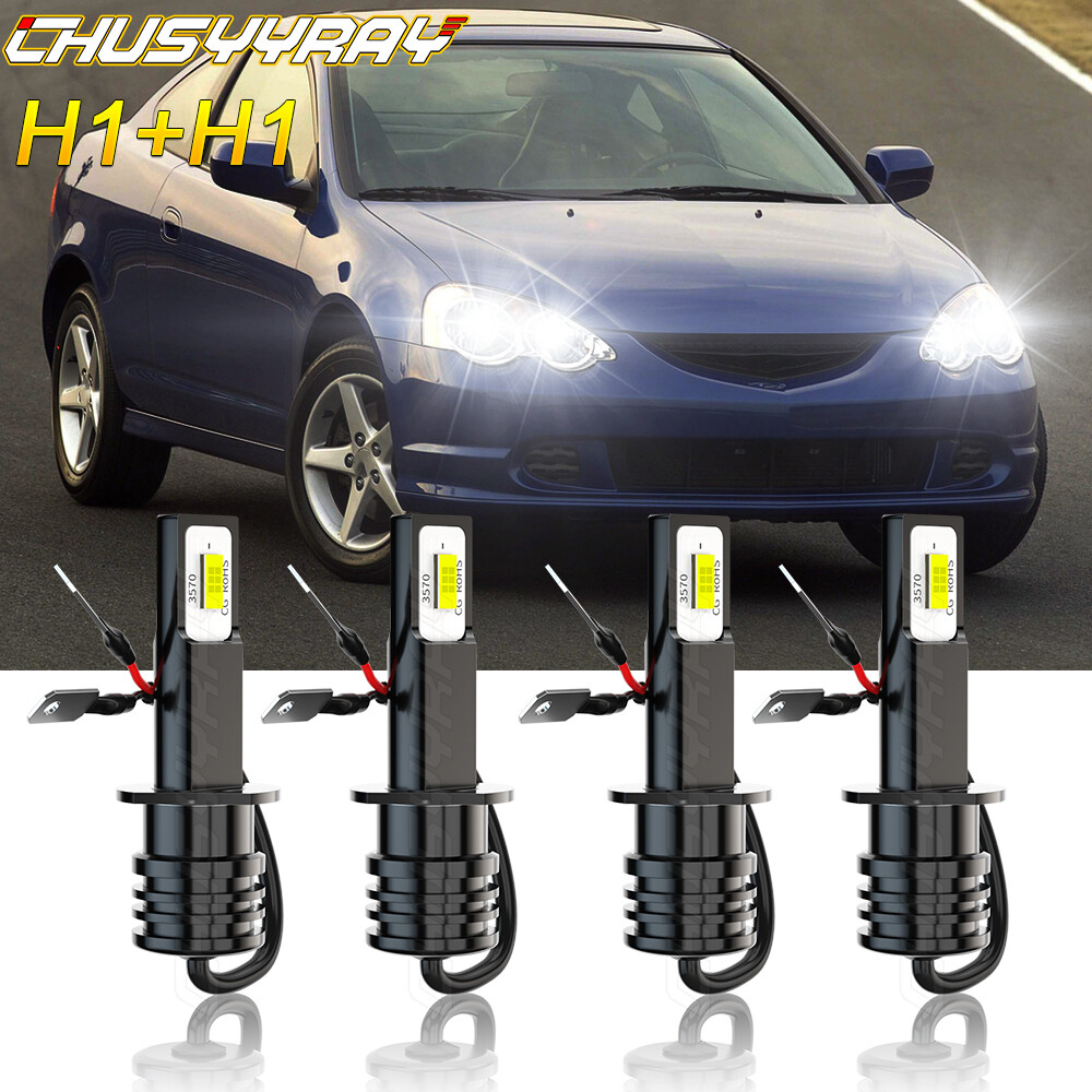 For Acura RSX 2004 2003 2002 - H1+H1 LED Headlight Bulbs High+Low Beam ...