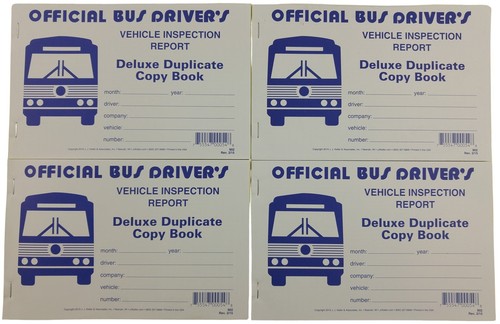 4 Lot JJ Keller 902 (25B) Bus Driver's Vehicle Inspection Report 2-Ply ...