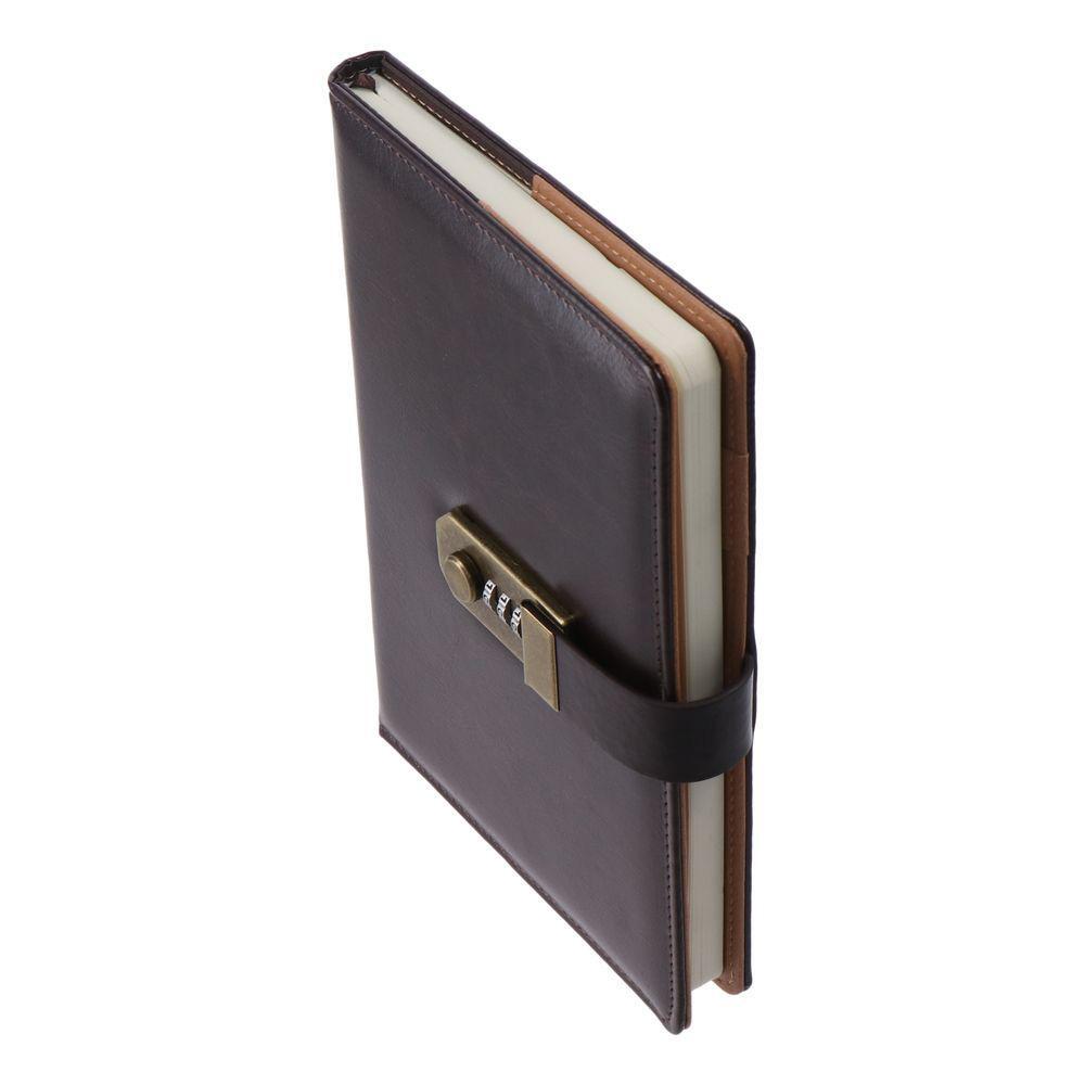 Black Brown Lockable Loose Leaf Password Book Lock Hand Book Office | eBay