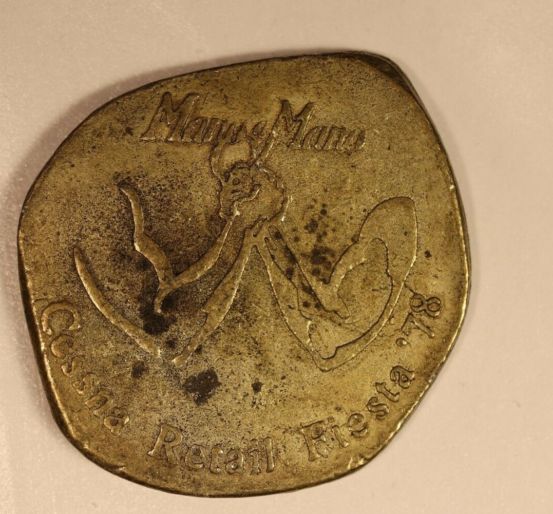 1978 CESSNA RETAIL FIESTA MANO A MANO SOUVENIR COIN TOKEN - be6 | eBay