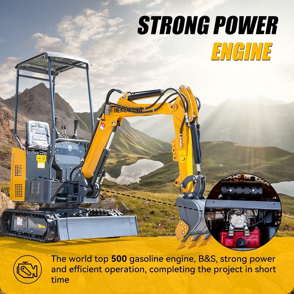 1900 lb Mini Excavator With Powerful Engine Side swing Making Work Time ...