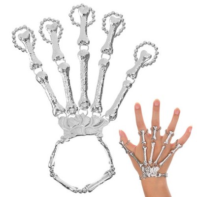 Punk Skeleton Hand Chain Fingers Bracelet Ring ( ) | eBay Australia