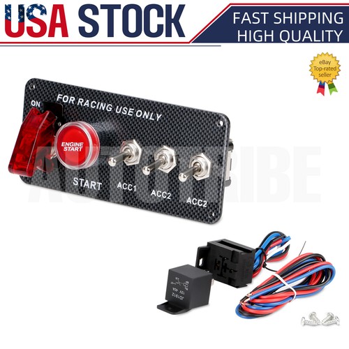 （12V）Ignition Switch Panel,with LED Toggle Push Button,Car Racing ...