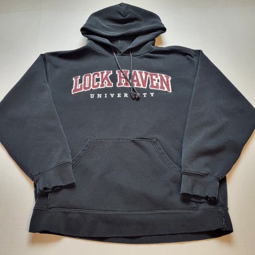 Lock Haven University Sweatshirt Mens L Hoodie Black Pullover Jansport ...