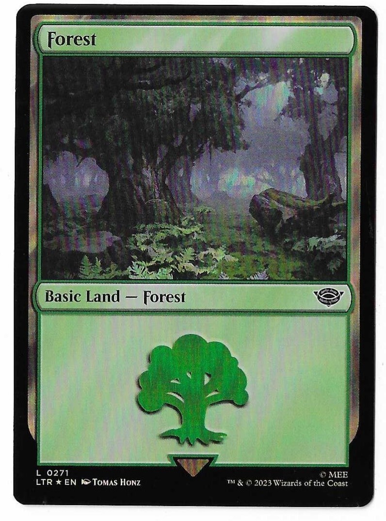 MTG Forest FOIL Lord of the Rings (LTR) Basic Land Magic Card #0271 ...