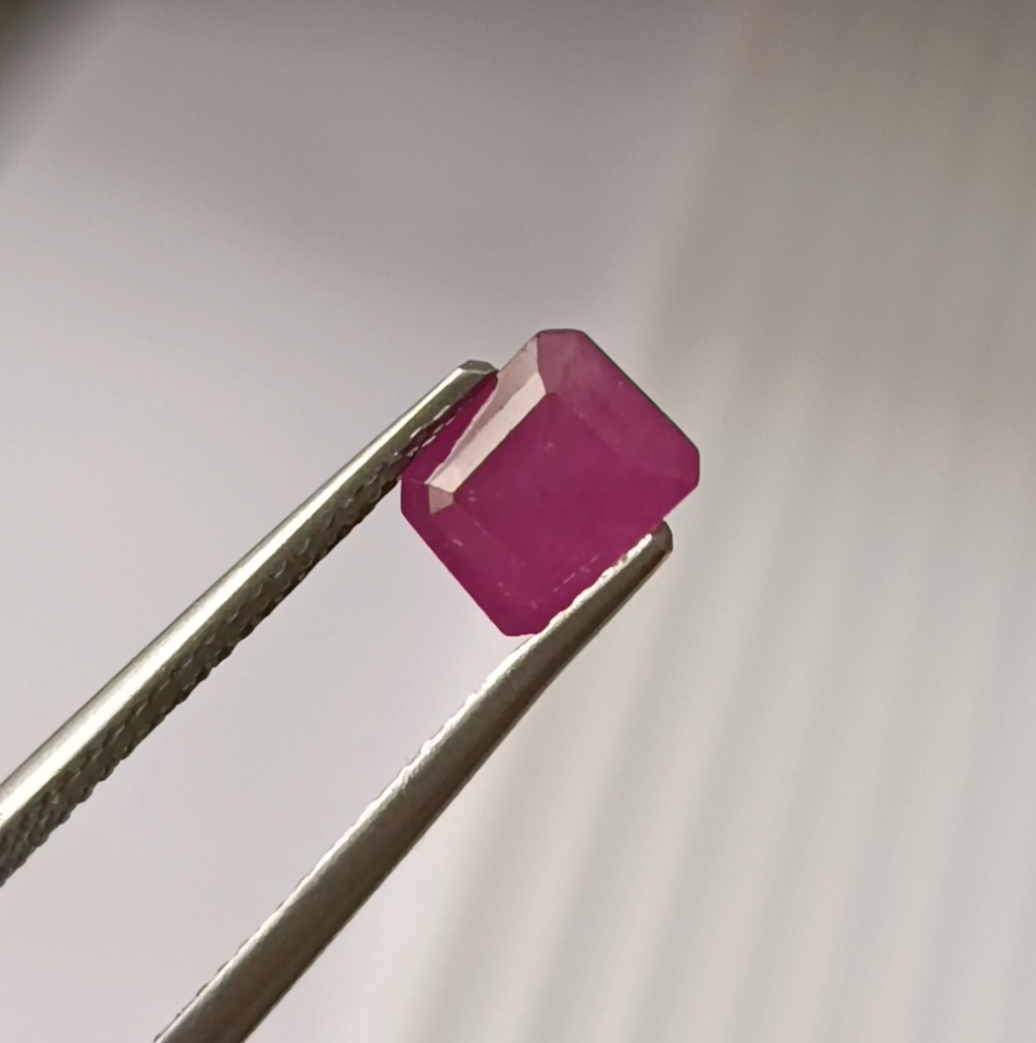 RUBY UNHEATED FACETED EARTH MINED OCTAGON CUT 1.70 CARAT NATURAL LOOSE ...