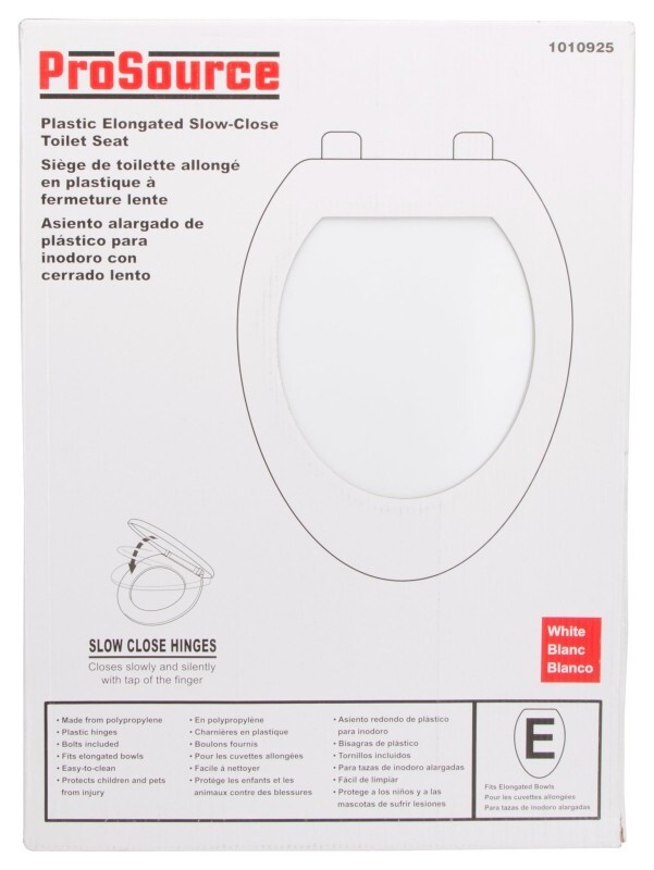 ProSource Q-019-WH Toilet Seat, Elongated, Polypropylene, White ...