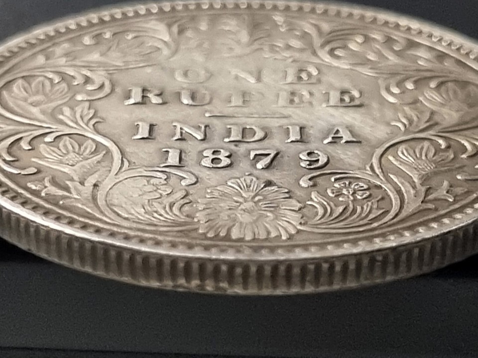 1879 Victoria Empress British India One Rupee Silver Coin, In An ...