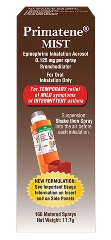 Primatene Mist Epinephrine Inhalation Aerosol 160 Sprays SEALED NEW | eBay