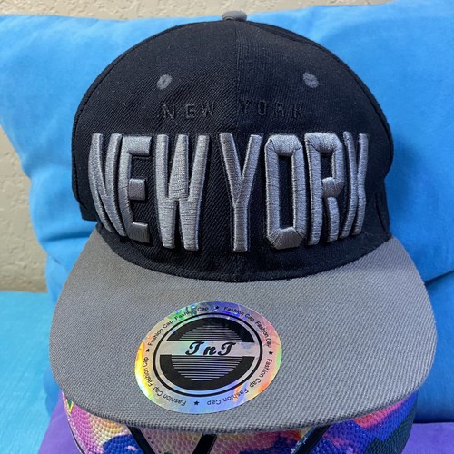 TNT Fashion Cap New York Gray And Black Snapback Adjustable Hat | eBay