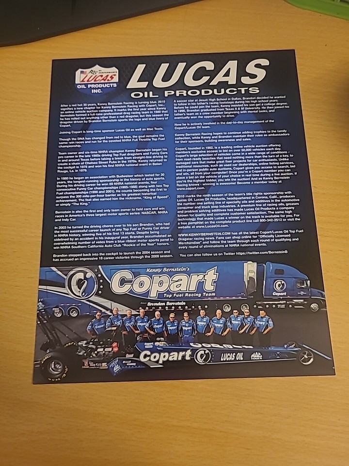 2010 Brandon Bernstein & Kenny Bernstein NHRA Hero Card | eBay