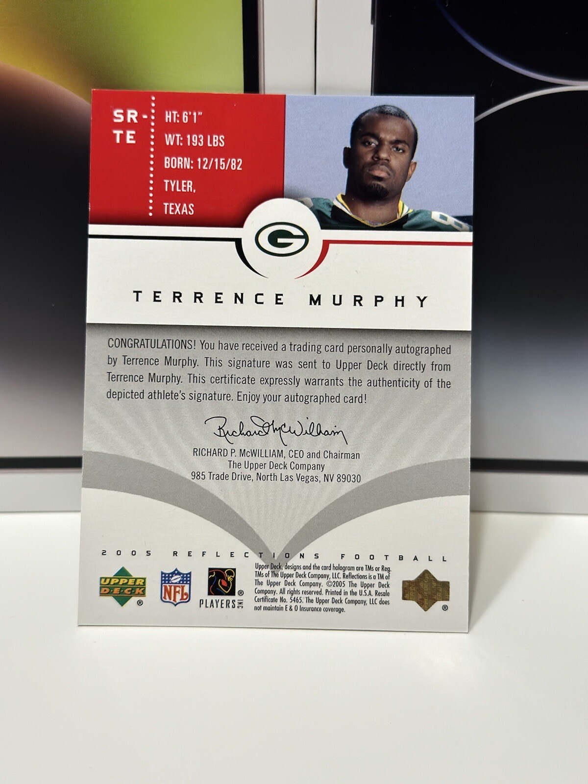 2005 Upper Deck Reflections - Signature Reflections #SR-TE Terrence Murphy (AU, RC) for sale ...