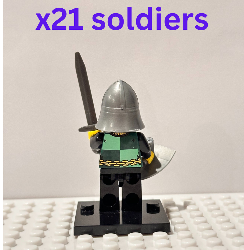 Interlocking Brick Knight Minifigures x21 Medieval Romans Spartans ...