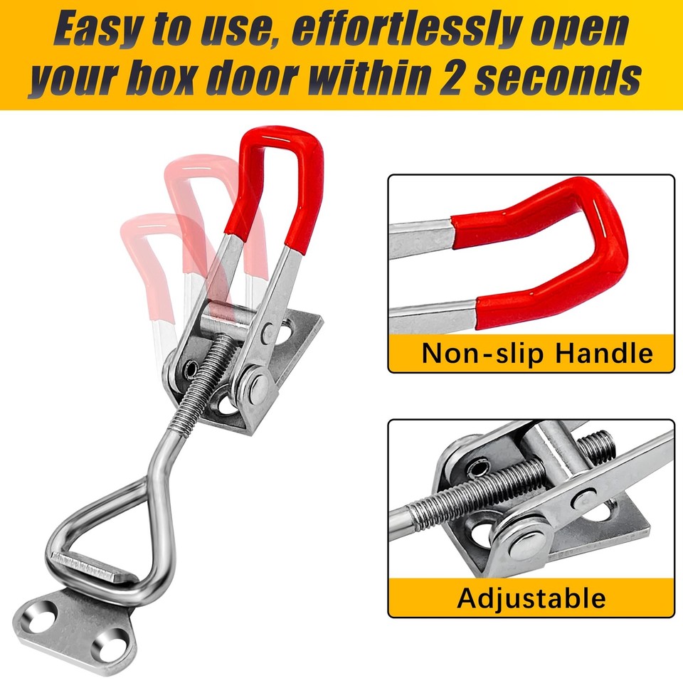2 Pack Toggle Latch Clamp 4001 Adjustable 304 Stainless Steel Toggle ...