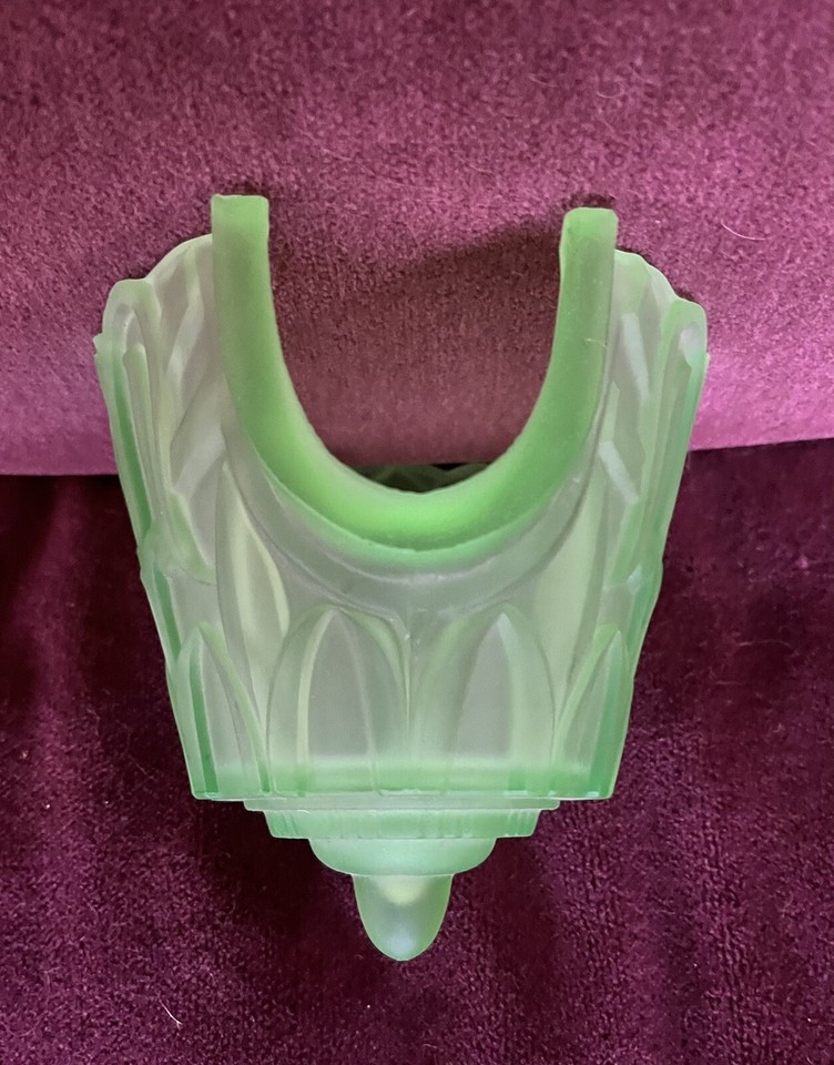 1 Super rare GREEN 1930s Art Deco Slip Shade Chandelier or sconce Nile ...