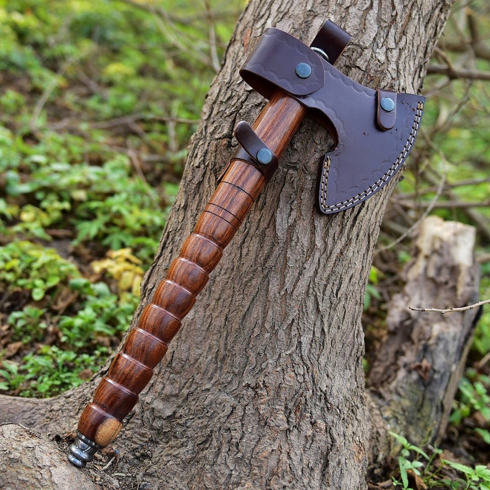 CUSTOM Hand FORGED DAMASCUS STEEL Smoking Pipe VIKING CAMPING TOMAHAWK ...