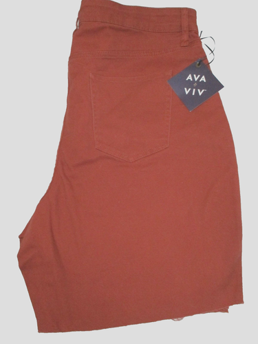 Ava & Viv Women's Plus 22W Desert Clay High Rise Stretch Frayed Hem ...