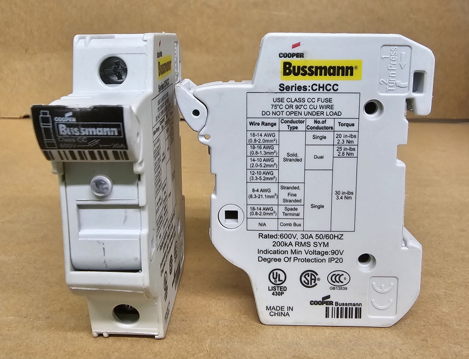 Cooper Bussmann Sries CHCC (CHCC1DIU) Fuse Holders (Lot of 2) | eBay