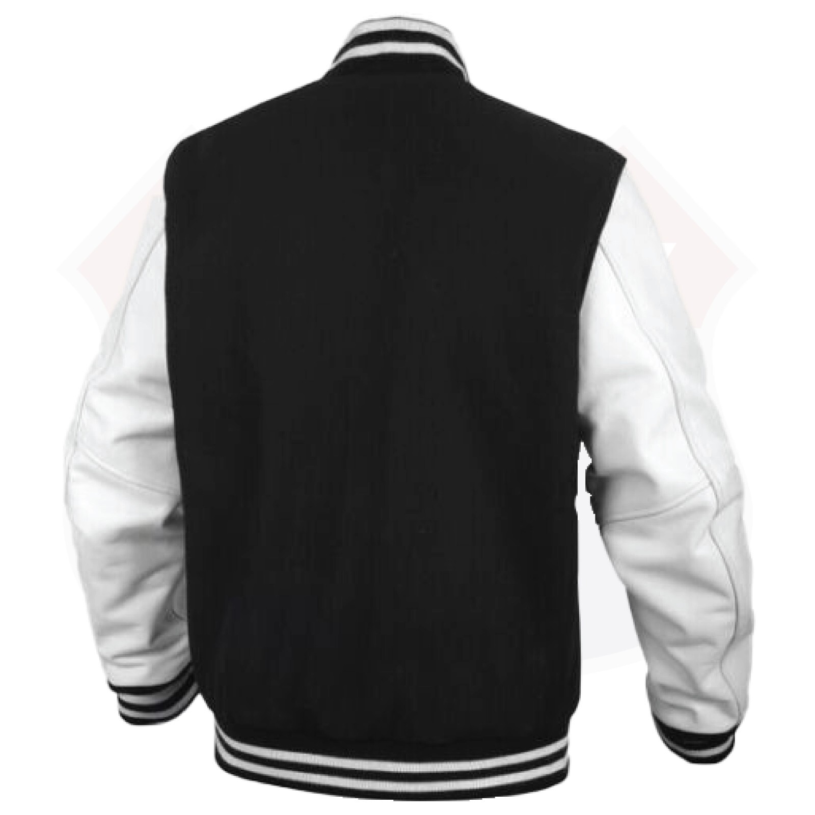 Leather Sleeves Varsity Blouson Letterman Baseball Banded Collar ...