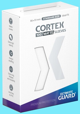 100 ULTIMATE GUARD CORTEX WHITE MATTE STANDARD SIZE Card SLEEVES Deck ...