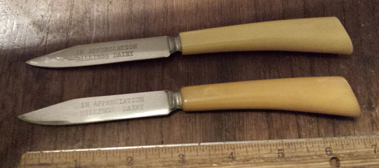 Lot of 2: Advertising - In Appreciation Billings Dairy Knife - knives ...