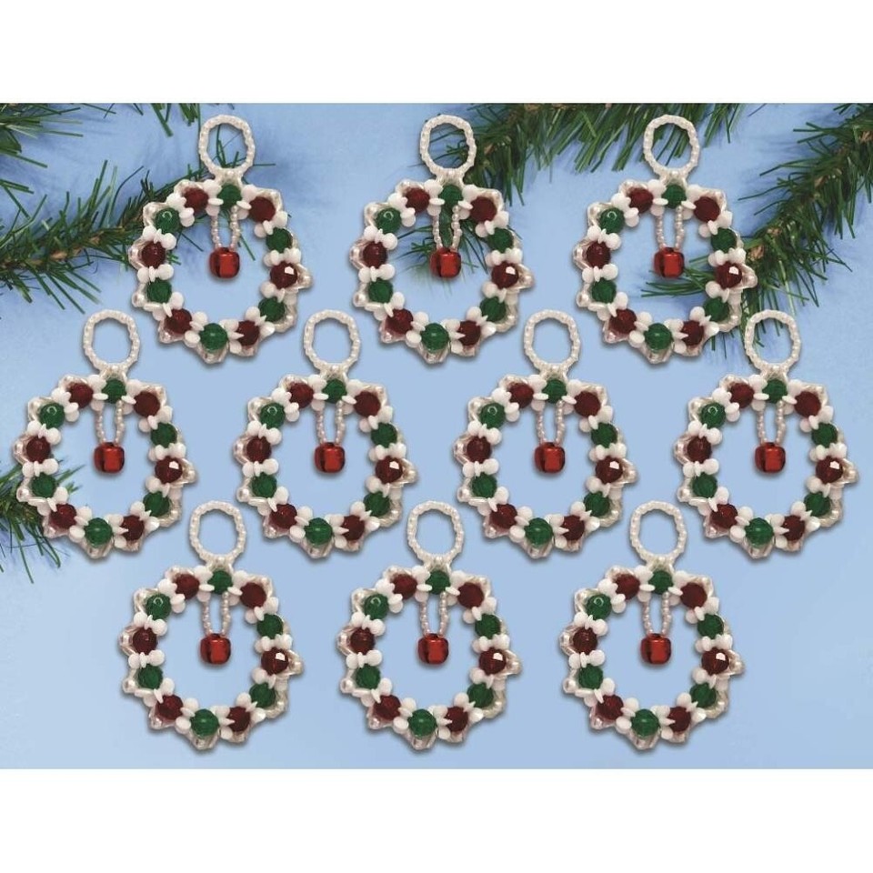 Design Works Beaded Ornament Kit 2.5" Set of 10 Ring In The Season ...