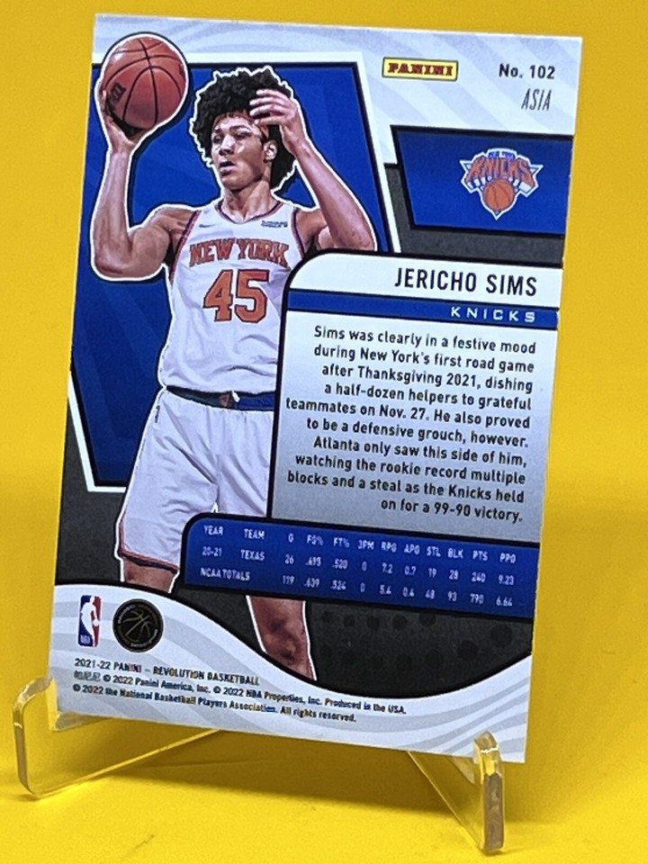 2021-22 Panini Revolution Jericho Sims ROOKIE ASIA Card #102 | eBay