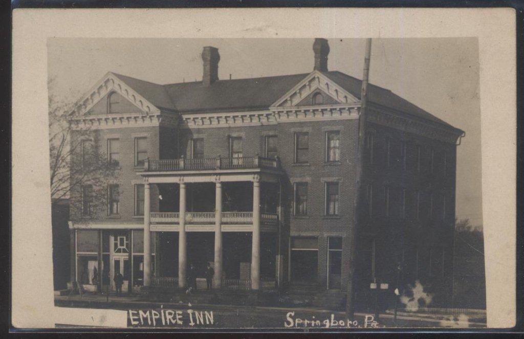 Postcard SPRINGBORO Pennsylvania/PA Empire Tourist Inn Hotel view 1907 ...