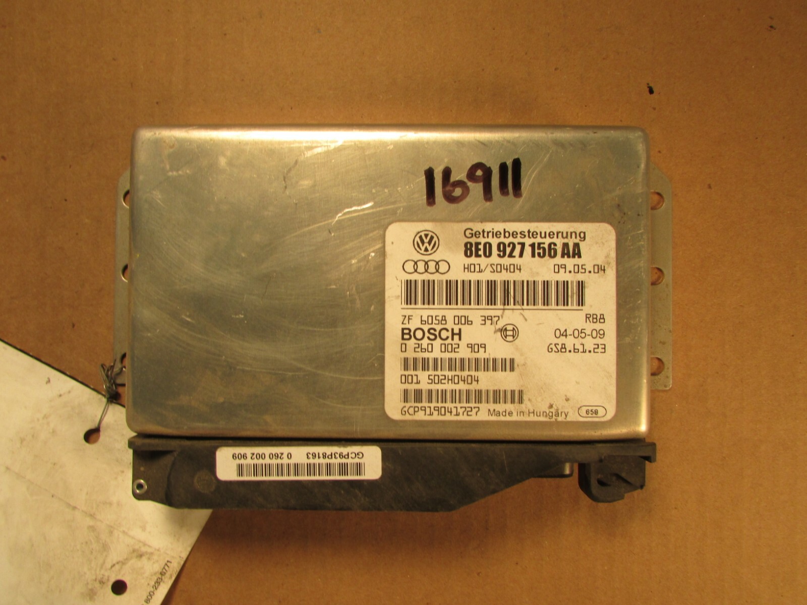 05 AUDI A4 1.8L QUATTRO 5 SPD GBF TCM TCU TRANS CONTROL MODULE 8E0 927 ...