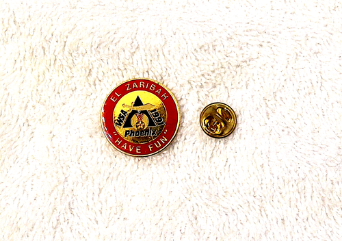 VINTAGE REPRO LAPEL HAT PIN SHRINER MASON PHOENIX EL ZARIBAH FUN MIRTH ...