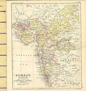 1880 MAP ~ INDIA ~ BOMBAY BERAR & CENTRAL INDIA | eBay