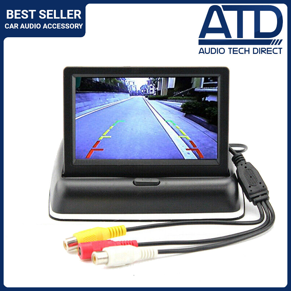 Dashboard Monitor Pop-Up 4.3" LCD Dash Reverse Camera Input Car Rear ...