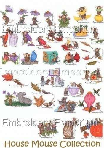 MACHINE EMBROIDERY DESIGNS USB - HOUSE MOUSE COLLECTION 4X4 5X7 6X10 ...