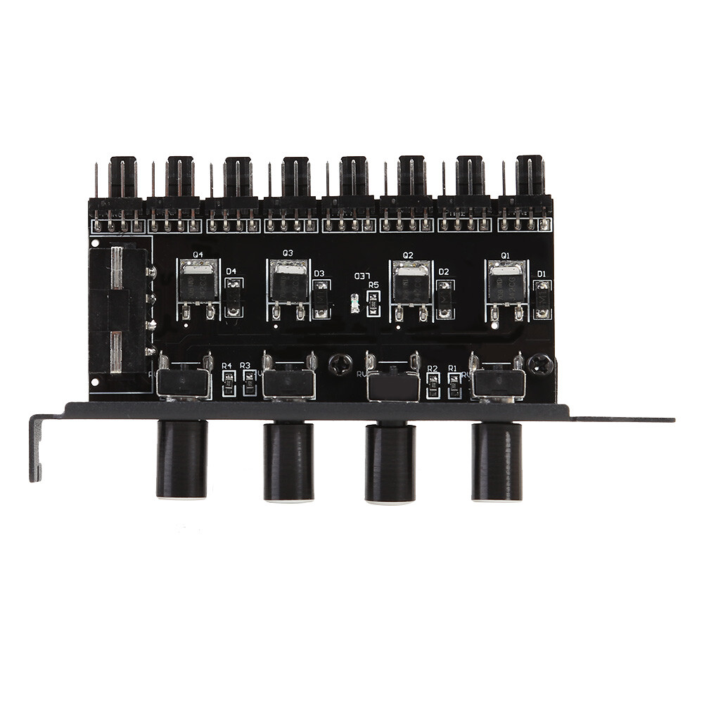 8 Channels PC Case Cooling Fan HUB 4 Knob Radiator Speed Controller (4 ...
