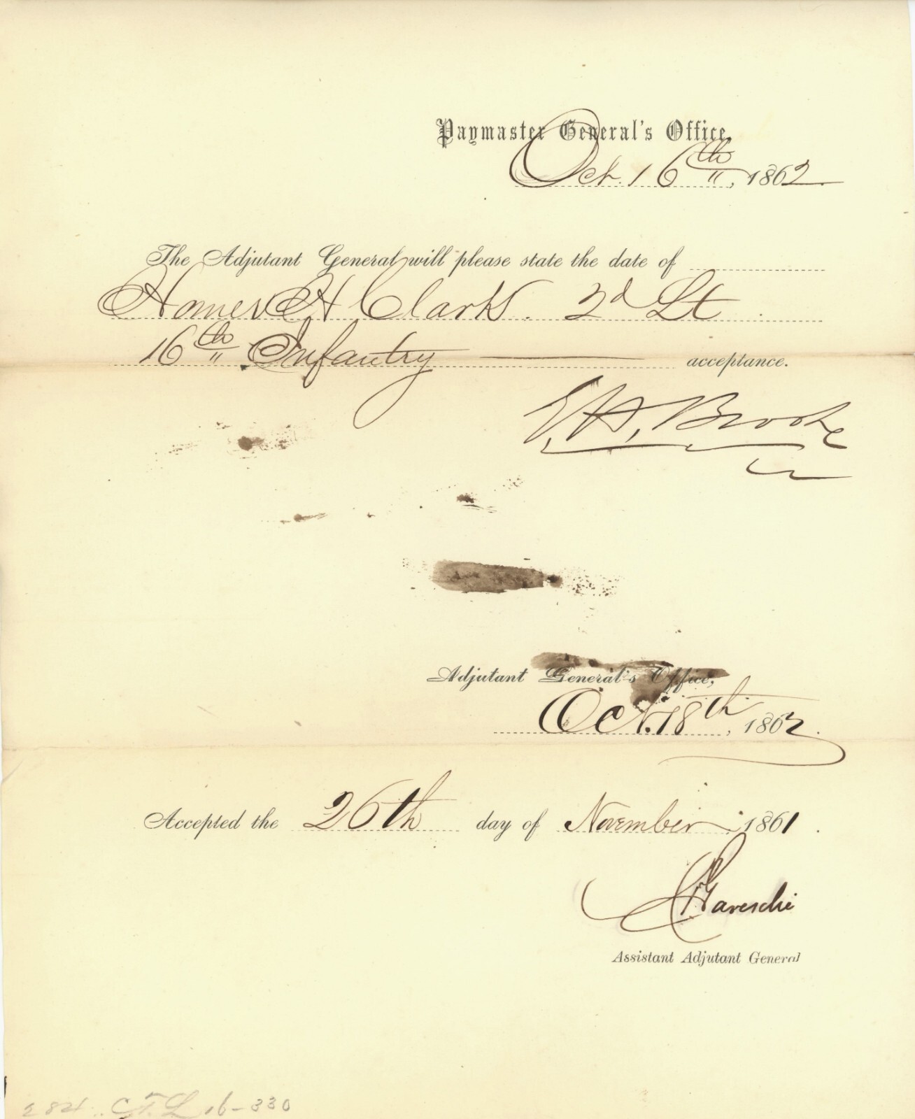 Civil War Paymaster General Document - 1862 | eBay