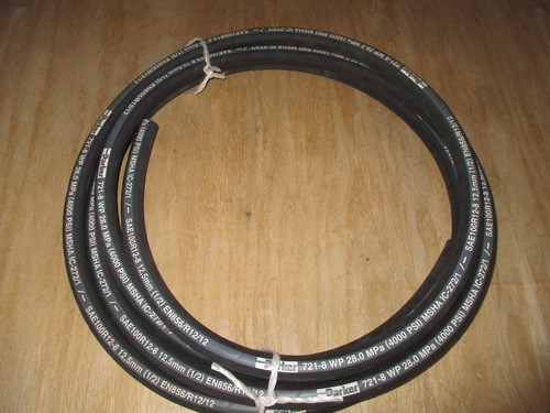 PARKER HYDRAULIC HOSE 721-8 1/2" 10' FEET FOUR WIRE HOSE SAE 100R12 ...