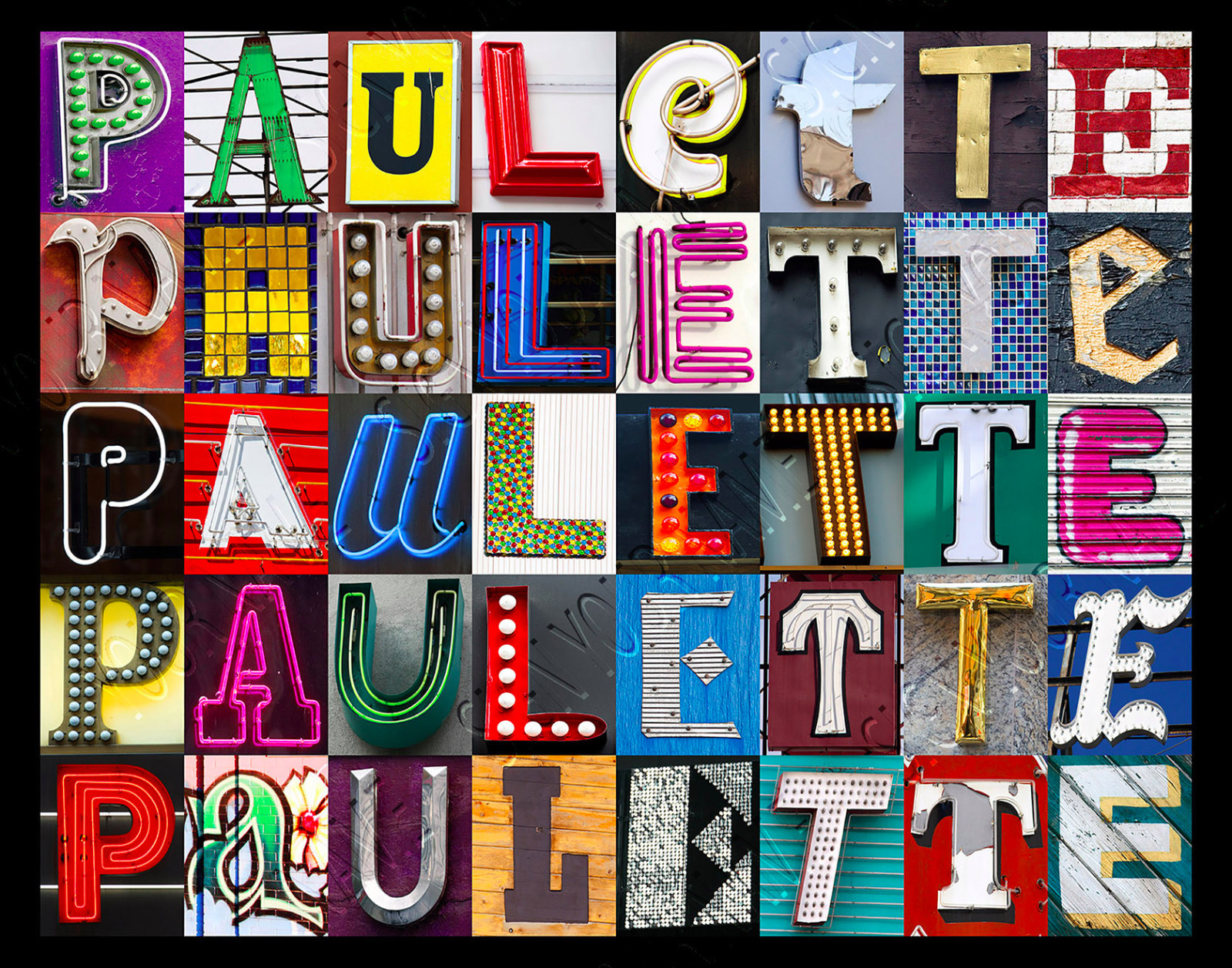 PAULETTE Name Poster featuring photos of actual sign letters | eBay